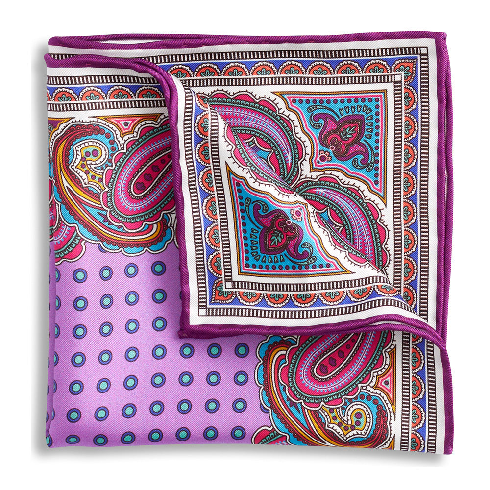 Artemis Lilac Silk Pocket Square by Beau Ties of Vermont