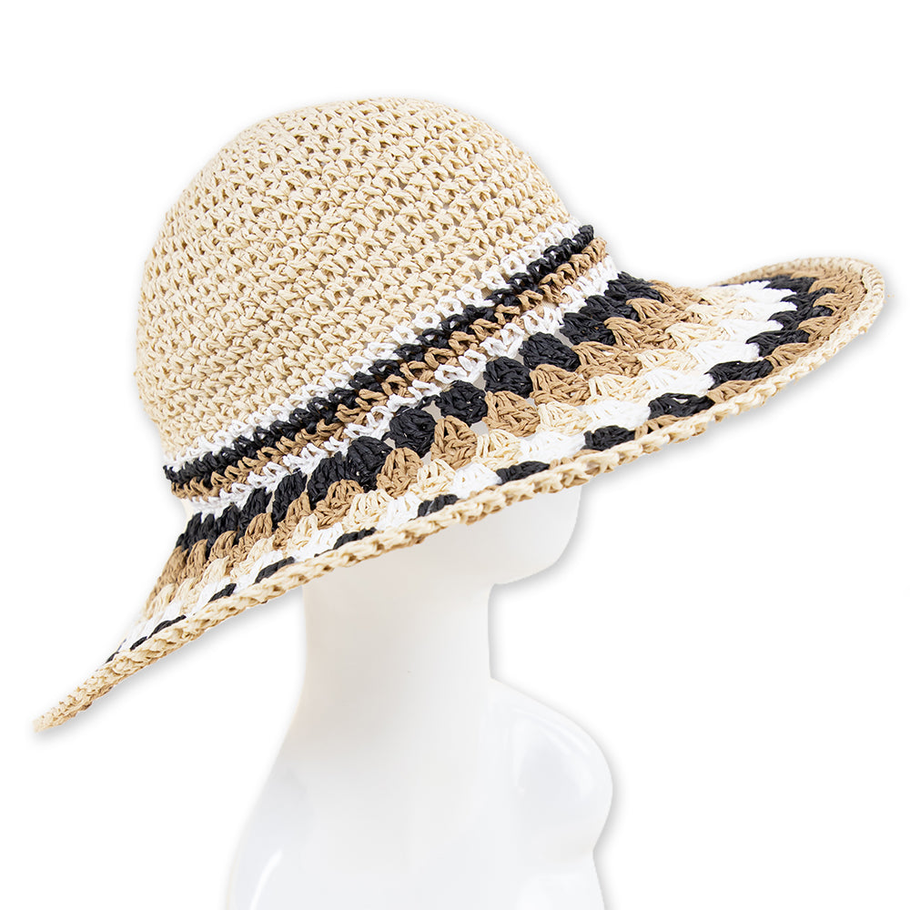 Brimside Hand Crochet Straw Hat by Beau Ties of Vermont
