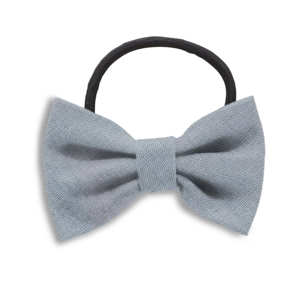 Solid Linen Grey Hair Bows by Beau Ties of Vermont