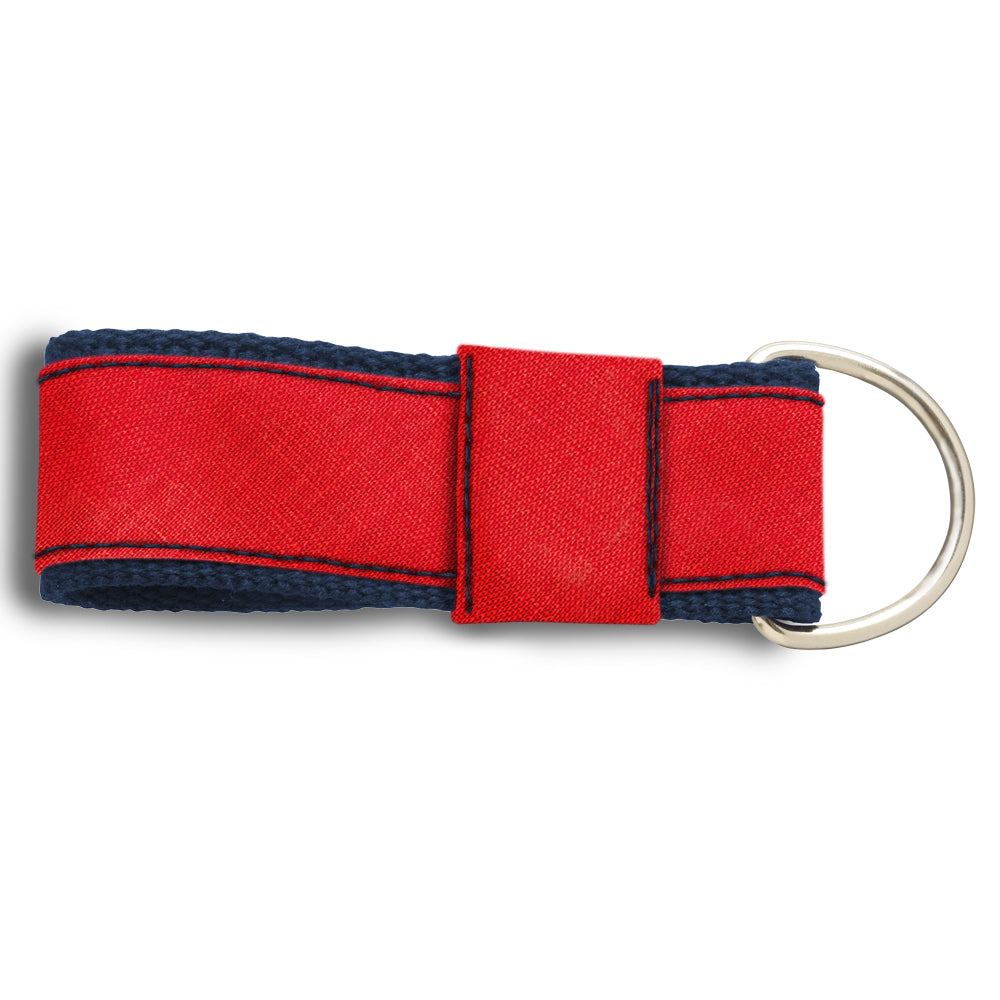 Solid Linen Poppy Red Key Fobs by Beau Ties of Vermont