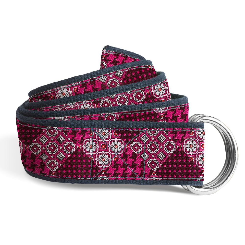 Ellis Square Pink Women's D-Ring Belts by Beau Ties of Vermont
