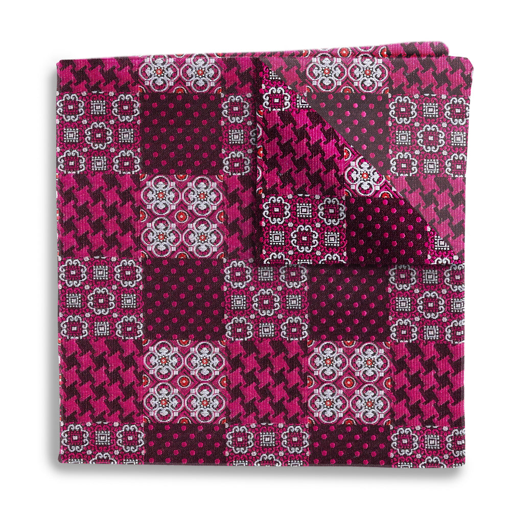 Ellis Square Pink Pocket Squares by Beau Ties of Vermont