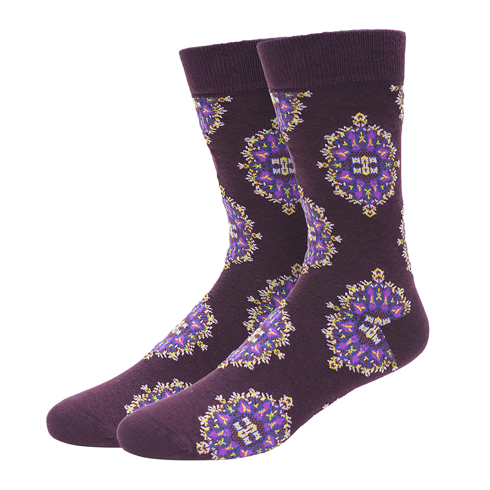 Purple Medallion Men's Socks by Beau Ties of Vermont
